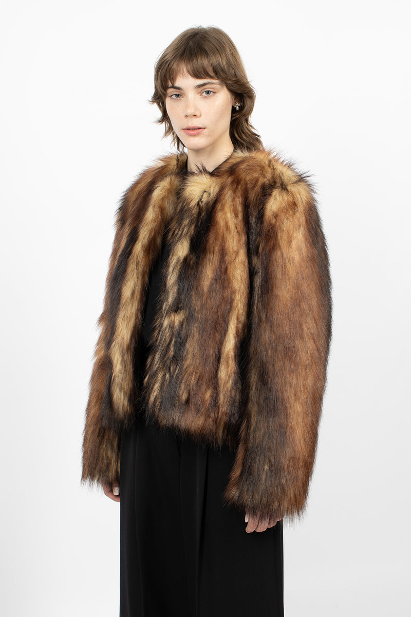 Sculpted Faux Fur Fray Jacket Natural – Envoy of Belfast